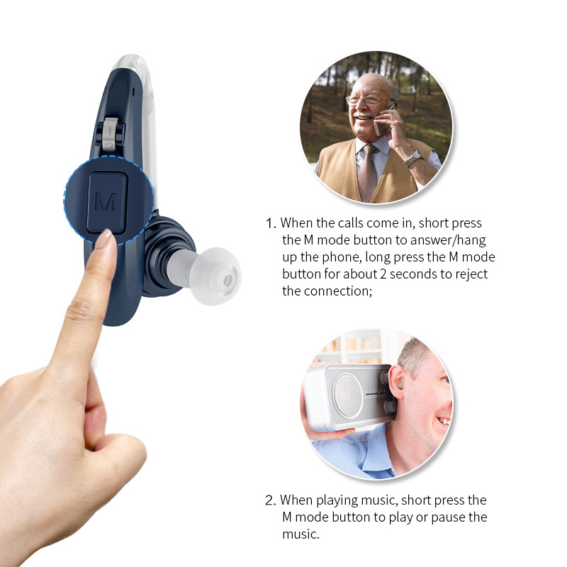 NEW Bluetooth Digital Hearing Aid Ear Behind Kit BTE Sound Voice ...