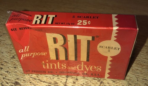 RIT Tints And Dyes Indianapolis IND. Scarlet Red Color *Sealed/plastic ...