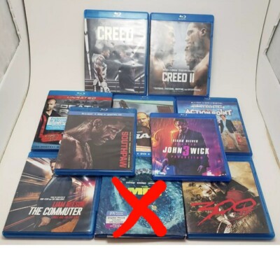 Lot Of 9 Blue Ray DVDS Creed 2, Southpaw, 300, John Wick 3, Action ...