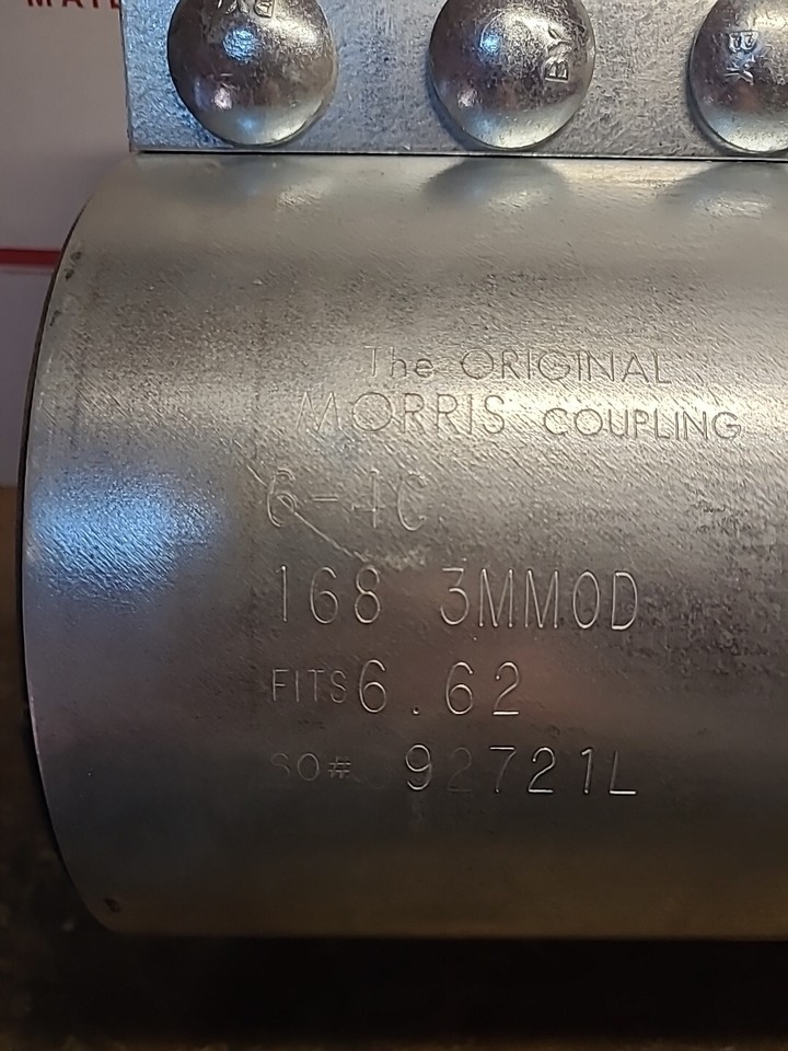 MORRIS 6-4C 6" Compression Coupling, Black Gasket, 4-Bolt 6.62" OD..168 ...