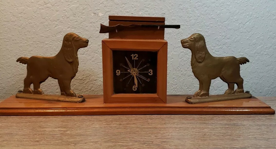 Vintage Homemade Brass English Setter Clock | eBay