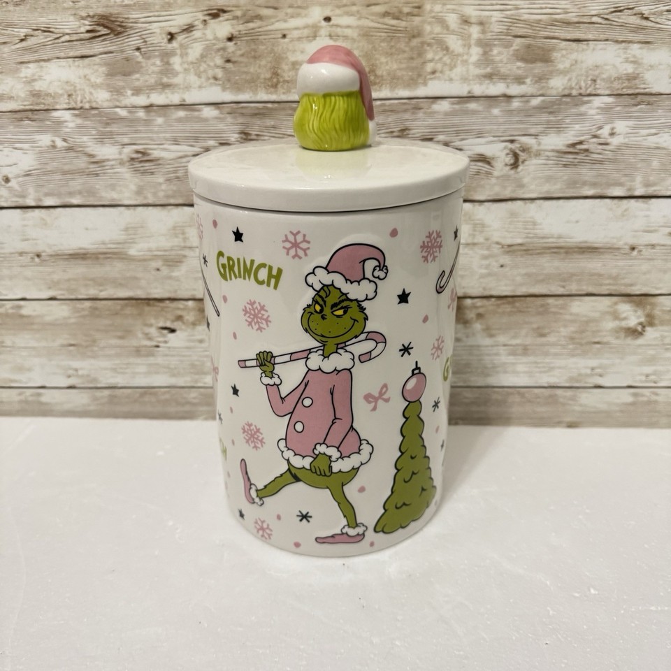 Dr. Seuss The Grinch That Stole Christmas Pink Green Grinch Canister ...