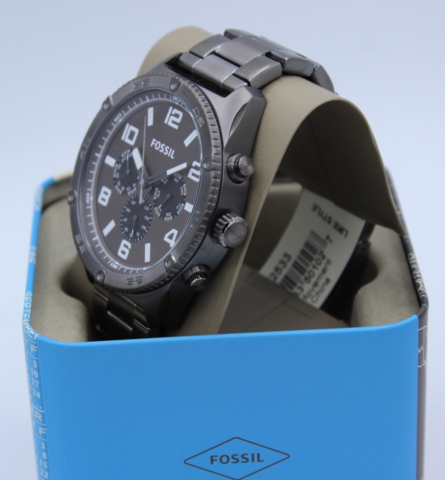 Fossil Brox Multifunction Gray Smoke Chronograph BQ2533 Mens Watch | eBay