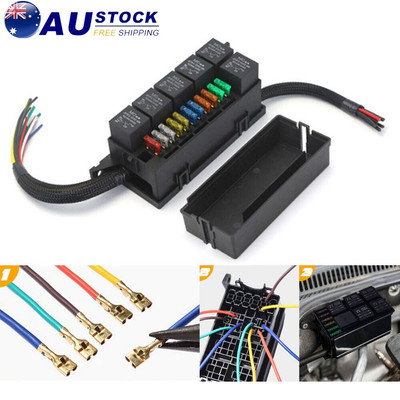 6-Way 12V Auto Fuse Relay Holder Box Block Relays 40A Relays with ATC ...