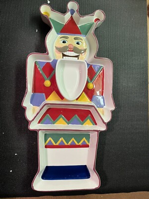 HOLIDAY TRADITIONS SERVING TRAY Nutcracker Christmas 19” Ceramic ...