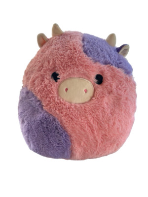 Squishmallows FuzzAMallows 12 inch Patty the Pink And Purple Cow NWT | eBay