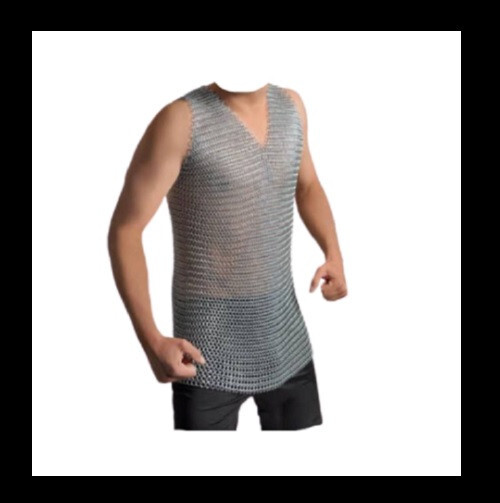 “Aluminum Chainmail Shirt – Sleeveless Haubergeon Armor Costume” | eBay