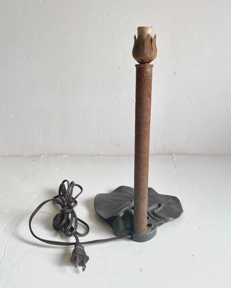 Vintage Cast Metal Lily Pad Table Lamp Base Lilies Pads Victorian ...
