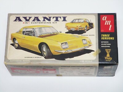 1963 Original AMT Avanti 3 In 1 Customizing Model Kit - Vintage ...