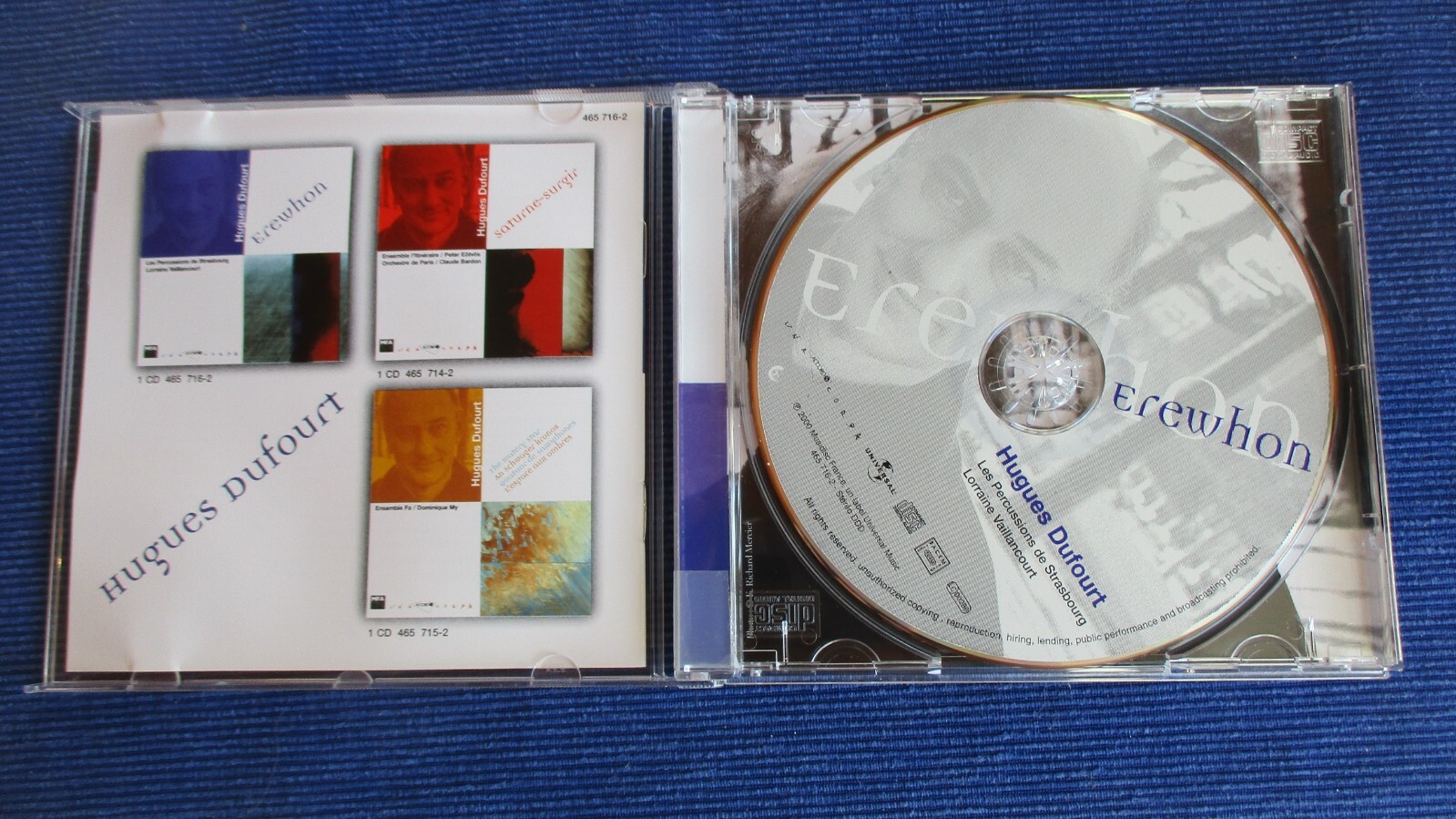 CD Hugues Dufour Erewhon les percussions de Strasbourg | eBay
