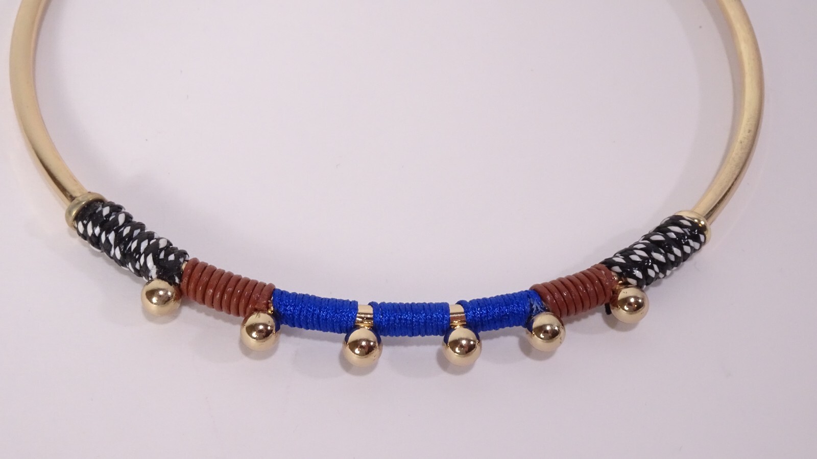 Banana Republic Women's Gold Sphere Wrapped Multi color Collar Necklace ...