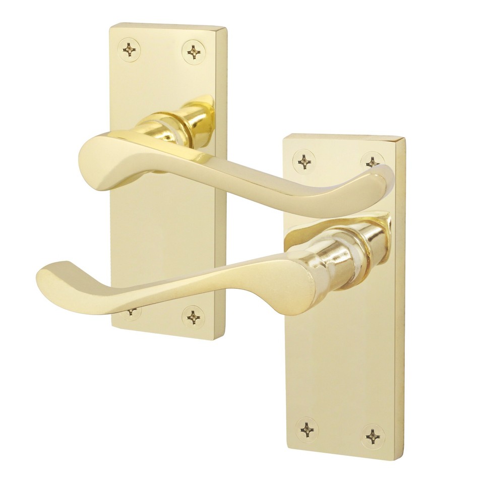 Door Handles Victorian Scroll Lever Latch Lock Bathroom Chrome Brass ...