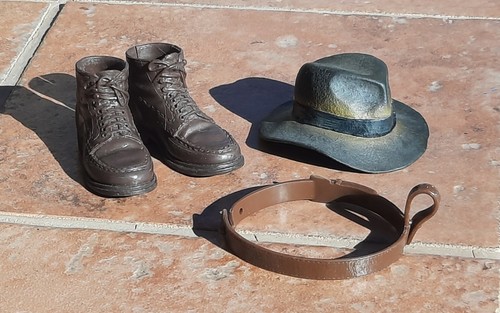 Indiana Jones Hasbro Boots, Hat w/ felt lining and Belt / Outfit ...