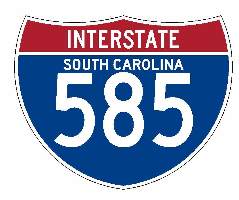 Interstate 585 Sticker R2303 South Carolina Highway Sign Road Sign | eBay