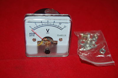 DC 0-12V Analog Voltmeter Analogue Voltage panel meter 50*50mm directly ...