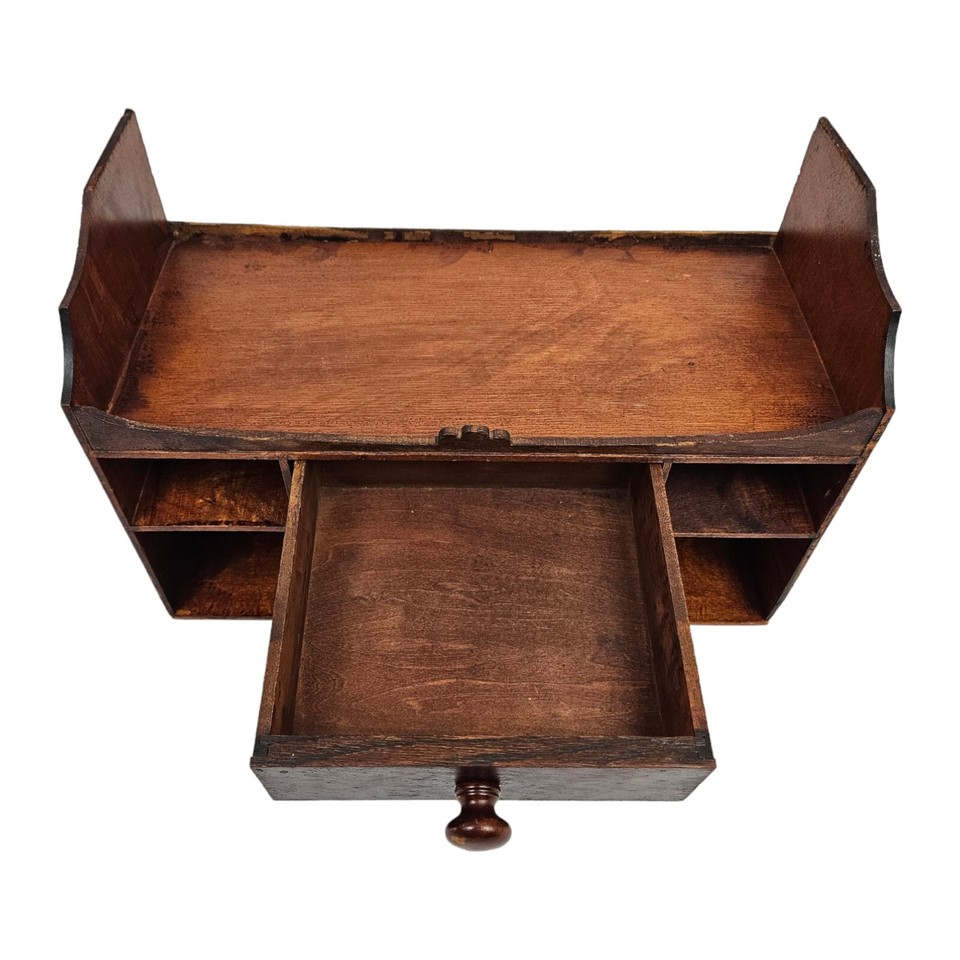 Antique Desk Insert With Drawer Desktop Storage Oak Victorian Vintage ...