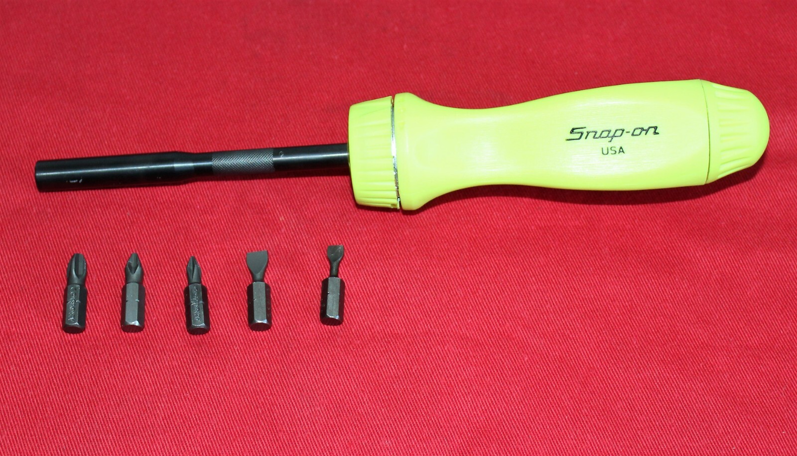Snap on Hi Visibility Ratcheting Screwdriver SSDMR4BHV 5 Bits Ssdmr4b ...