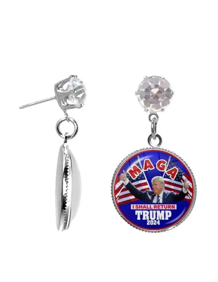 Trump earrings 2024 make America great again patriotic dangle Earrings ...