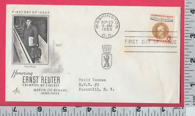 B756 Ernst Reuter commemorative cover 1959 1st day David Busman ...
