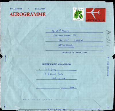 Australia - Aerogramme - 1975 - To the Netherlands | eBay
