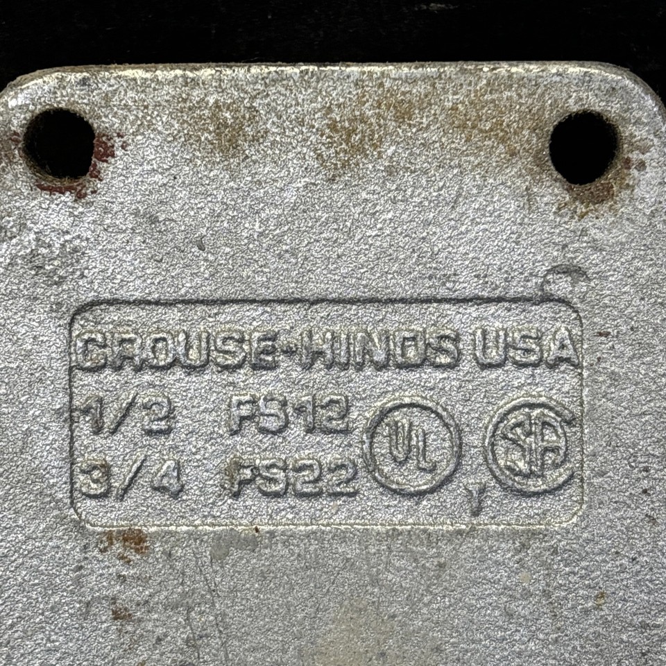 FS22 CROUSE HINDS EXPLOSION PROOF ELECTRICAL BOX FS22 3/4" FS-22, NPT ...