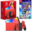 NEW Nintendo Switch OLED Mario Red LIMITED Edition +Mario Rabbids ...