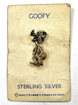 Sterling GOOFY Silver Bracelet Charm DISNEY PRODUCTIONS Hollywood ...
