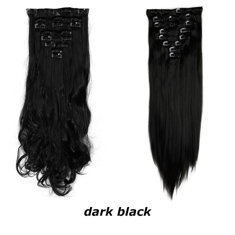 Mega Thick 18Clips Clip in Full Head Hair Extensions Extension As Human ...