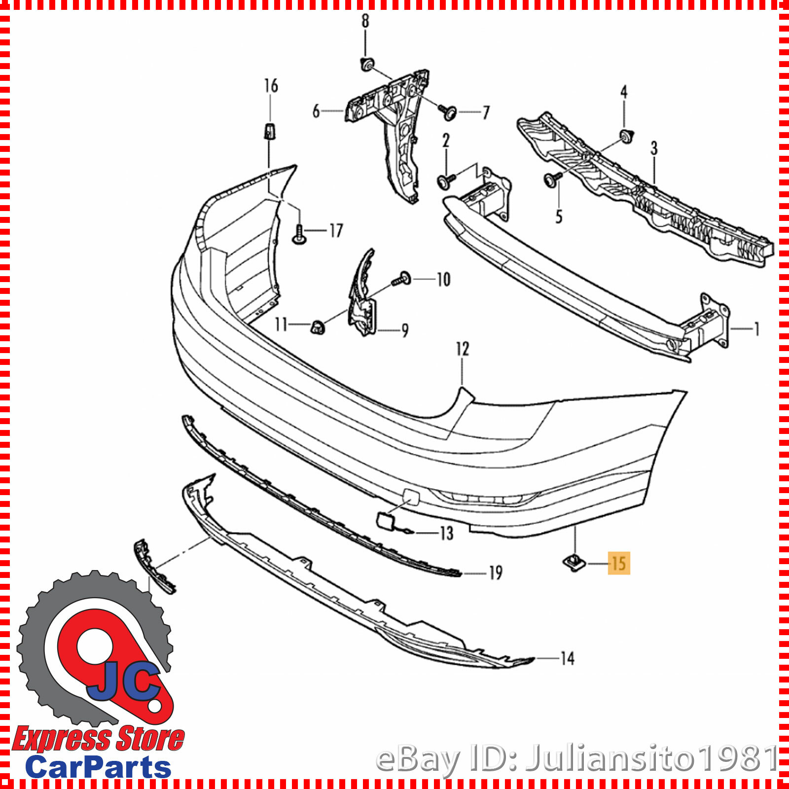 WHT005263 VOLKSWAGEN GENUINE OEM SPREADER RIVET FOR BUMPER COVER ...