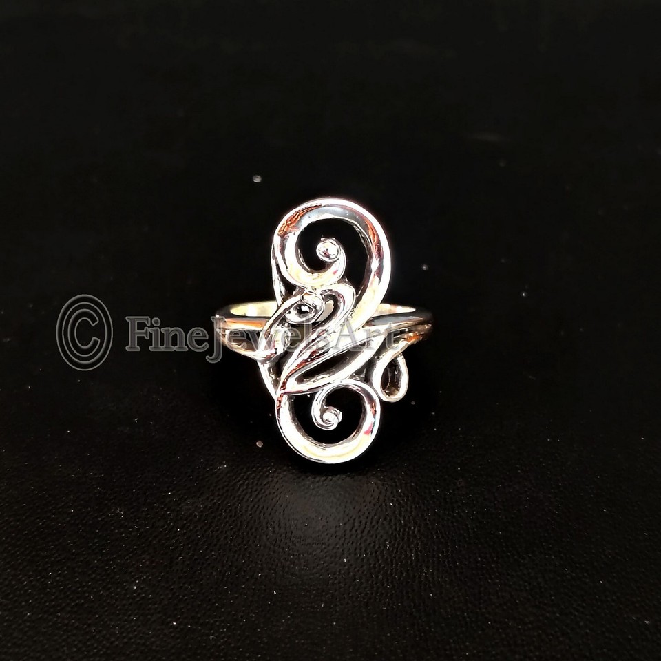 Retired Long Ornate Scroll Rings 925 Silver Handmade Unisex Rings MR272 ...