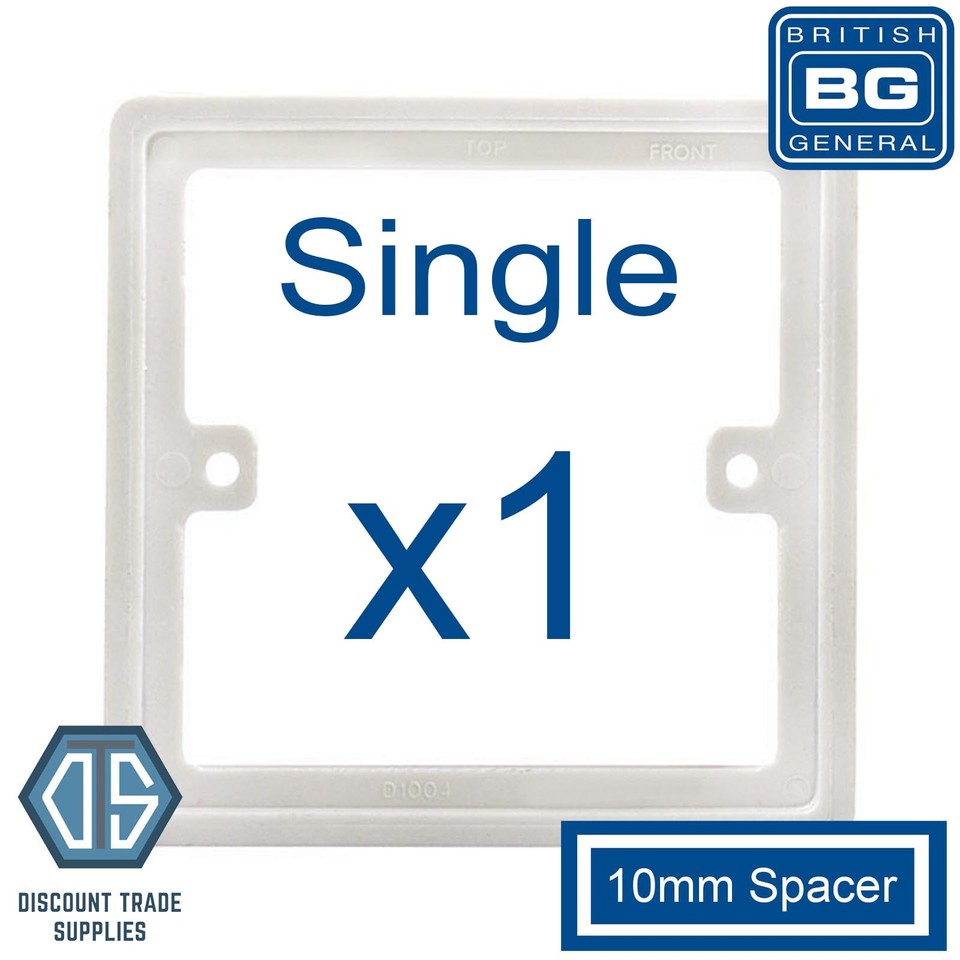 BG 10mm 1G Single 2G Double Spacer Frame Light switch Socket Back Box ...