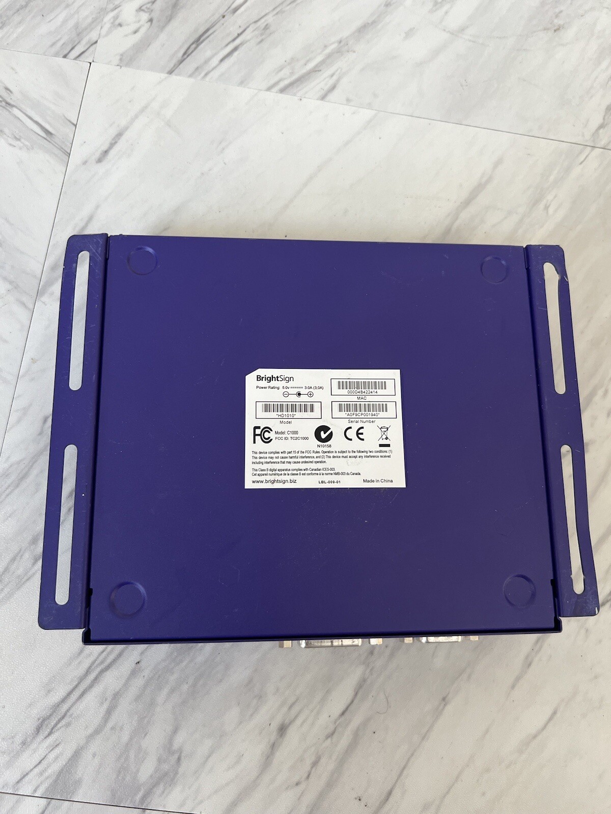 BRIGHTSIGN HD1010W DIGITAL SIGN CONTROLLER VIDEO PLAYER No Power Cord ...