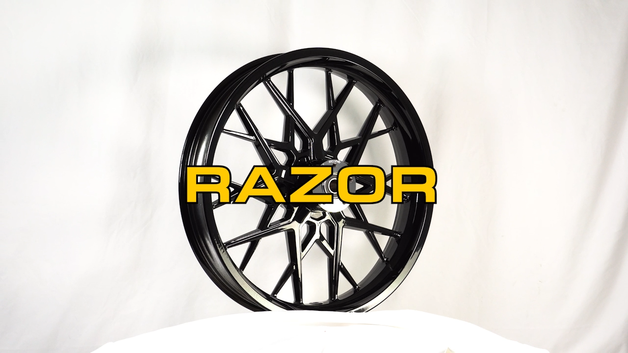 21X3.5 RAZOR MAG WHEEL BLACK FOR HARLEY SOFTAIL SPORTSTER DYNA FRONT ...