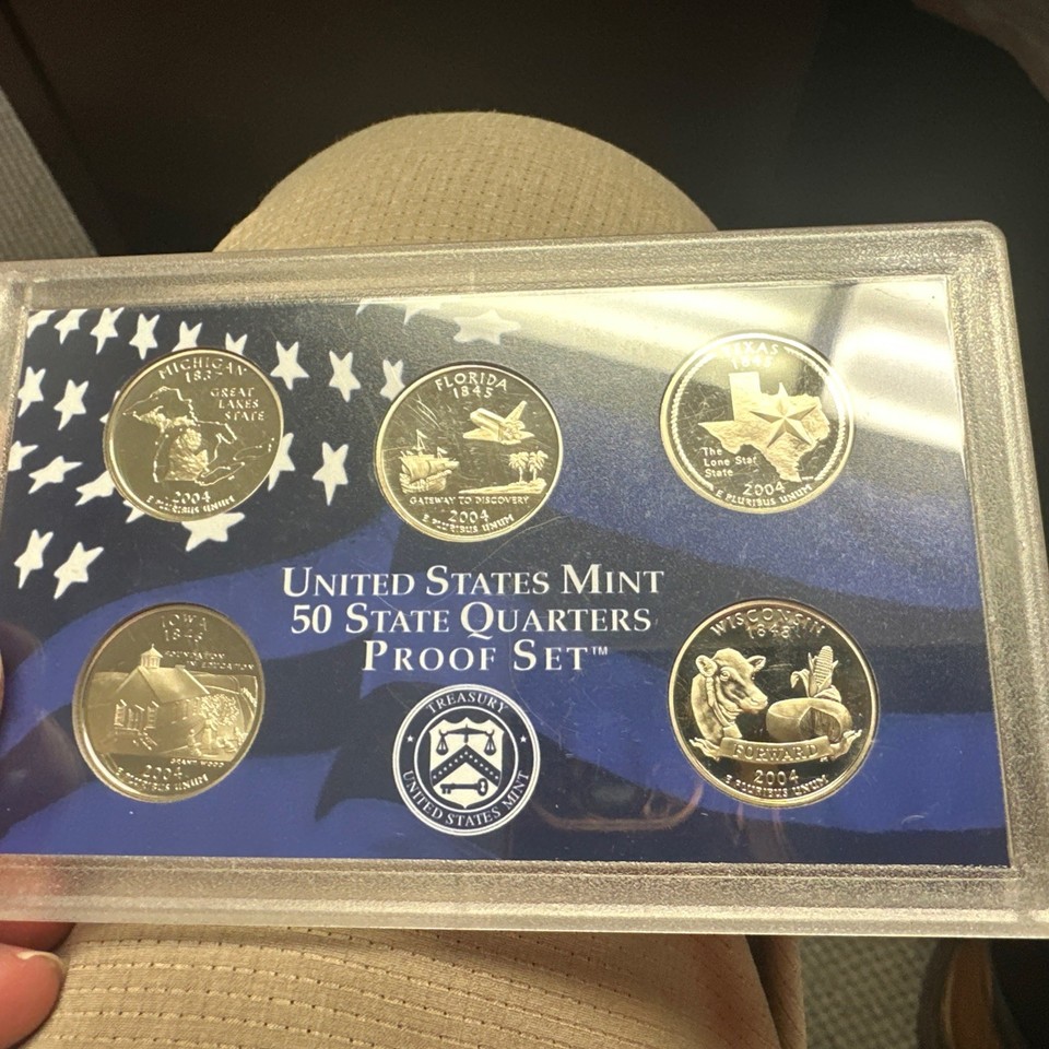 2004 S Silver US MINT PROOF State QUARTERS SET W/COA 5 COINS | eBay