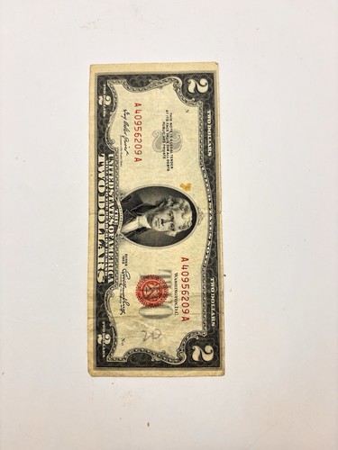 1953 Series Red Seal Two Dollar Bill. $2 Red Seal Federal Reserve Note. | eBay