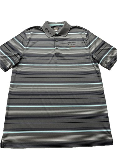Greg Norman Tournament Golf Shirt W/ Sponsors. Gray. Mens L. Srixon ...