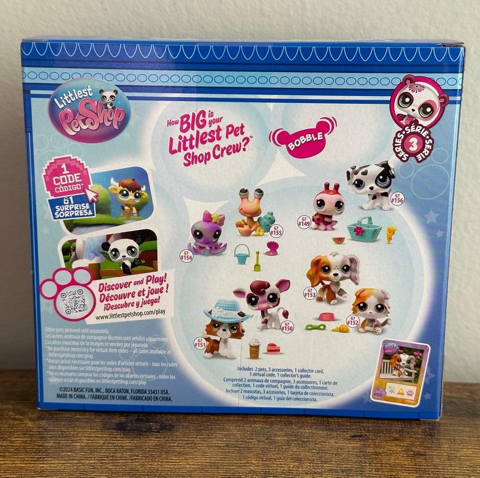 New Littlest Pet Shop LPS 150 151 Collie Dog Cow Pairs Cowabunga w ...