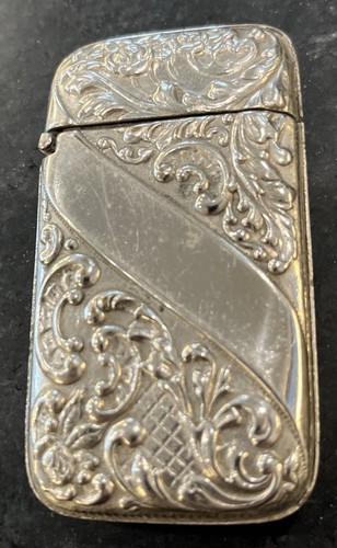 Vintage Ornate Repose Silver Metal Match Safe Case Vesta Holder | eBay