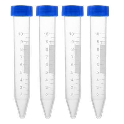 10 Pcs 10ml Centrifuge Tubes with Blue Screw Cap Conical Bottom ...