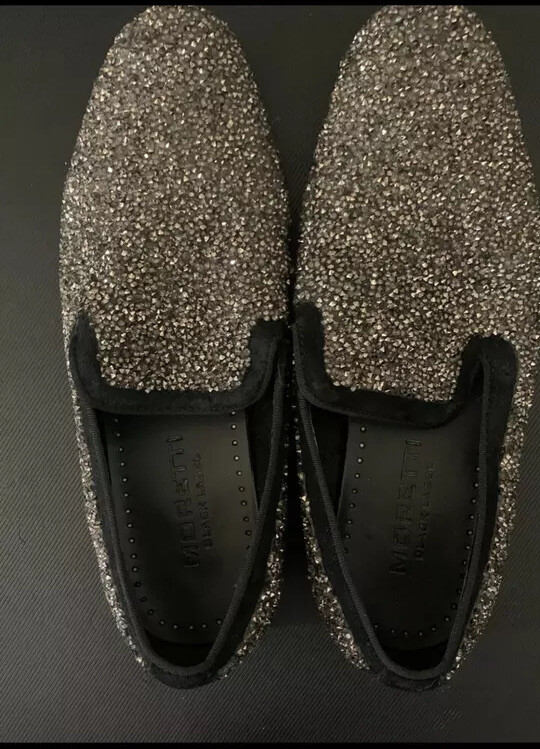 Black and Label /Moretti Sequin Mens Shoes Sz 8 - Gem