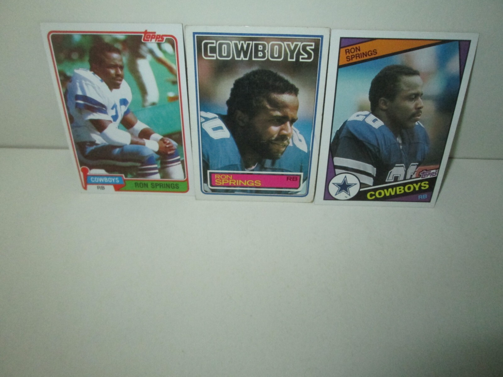 LOT OF 3 RON SPRINGS 1980s Cards Rookie #433 53 245 DALLAS COWBOYS RB ...