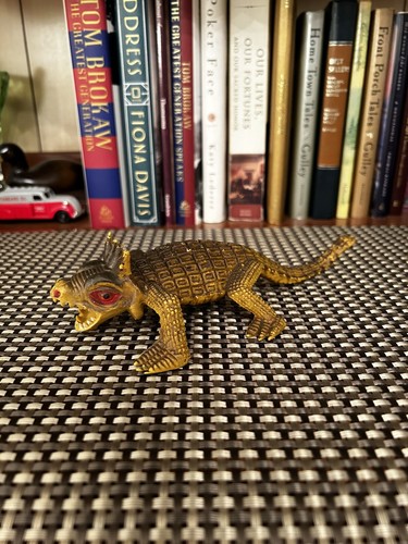 VINTAGE 1977 Imperial Toys Yellow Brown LIZARD Plastic Rubber Toy ...