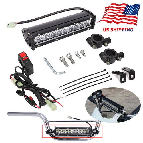 LED Headlight Light Bar Kit For Kawasaki KLX110 Honda Yamaha Bike 7/8 ...