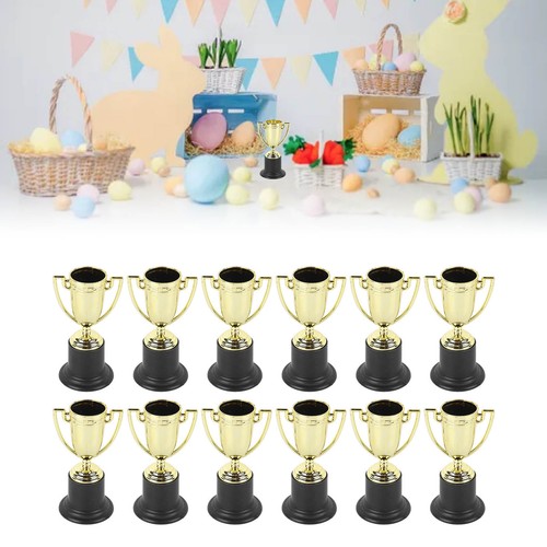 12Pcs Mini Trophies Plastic Stable Base Light Weight Gold Award ...