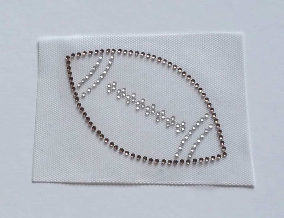 Football Rhinestone Appliqué, Football Iron on Transfer, Rhinestone ...