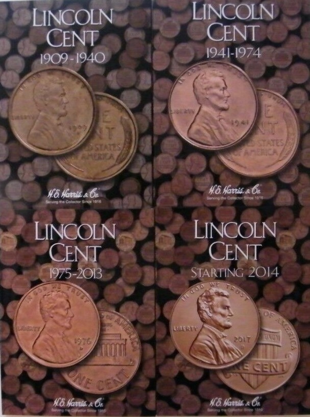 H.E. Harris Lincoln Cent 09-40+41-74+75-13+14+ Coin Folders, Penny ...