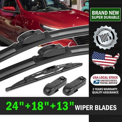 U/J Hook Top Lock 24"+18"+13" Premium Bracketless Windshield Wiper ...