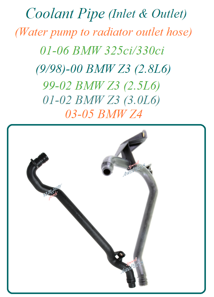 Coolant Pipe Inlet Outlet Water Pipe Heater Pipe Line Fit 99-02 BMW Z3 ...