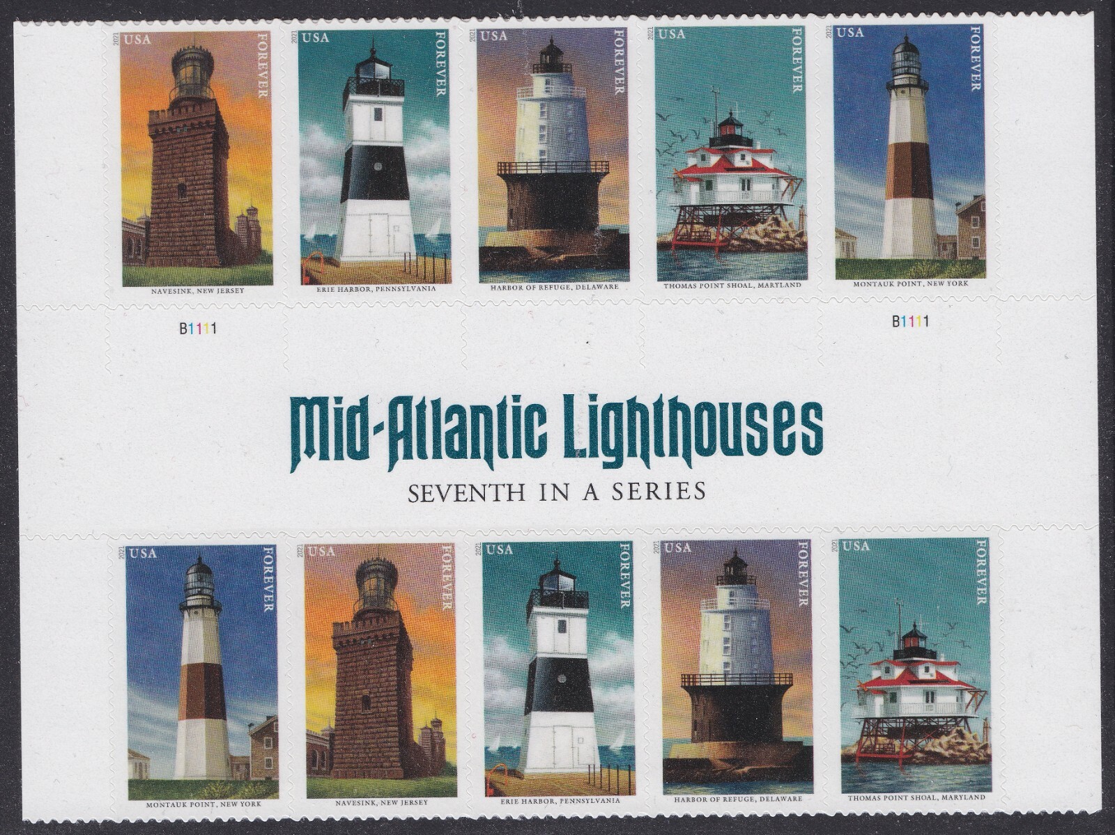 US 5625b Mid-Atlantic Lighthouses F header gutter block 10 MNH 2021 | eBay