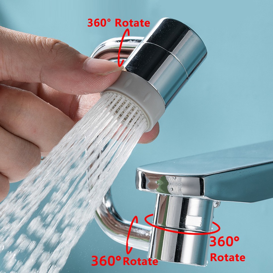 1080° Swivel Extension Faucet Aerator Rotate Robotic Arm Tap Extender ...